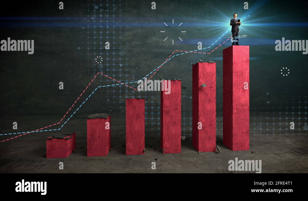 Businessman on increase bar graph with various diagram Stock Video ...