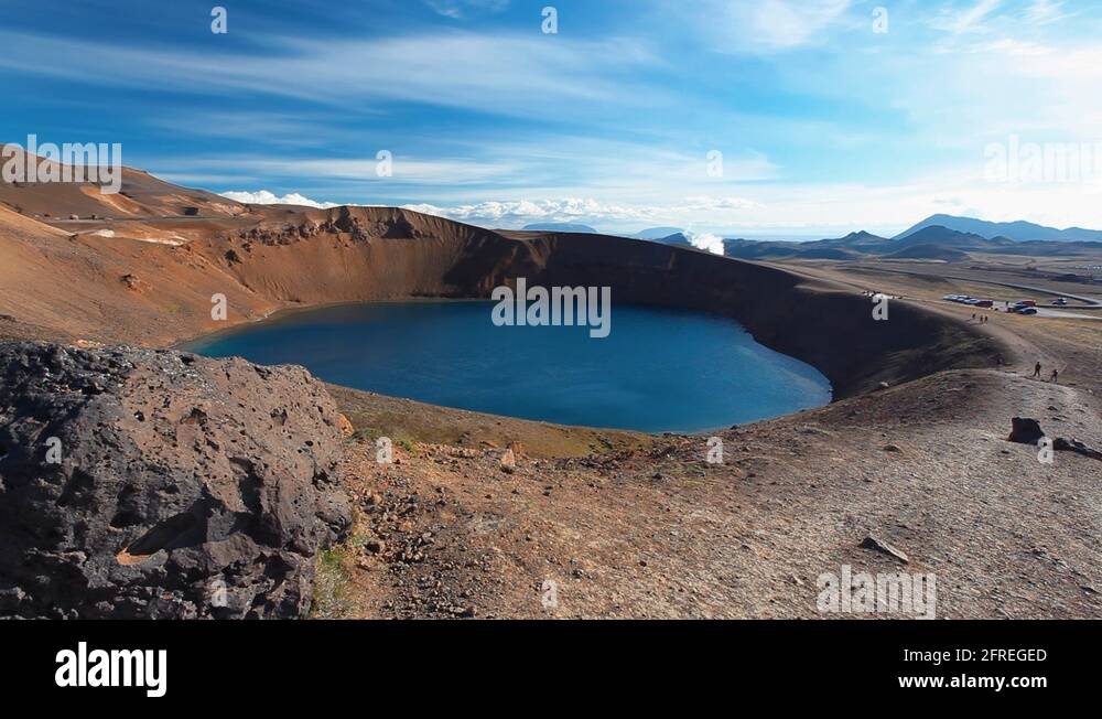 Víti crater lake Krafla in Iceland 02 Stock Video Footage - Alamy