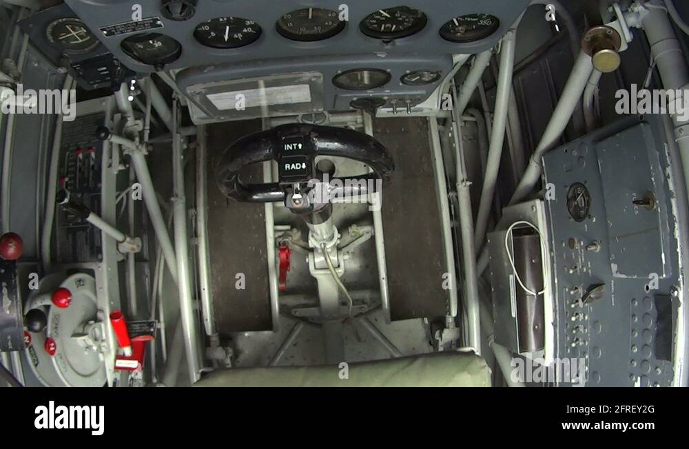 Inside Cockpit Of Australian Wirraway Fighter Plane Stock Video Footage ...