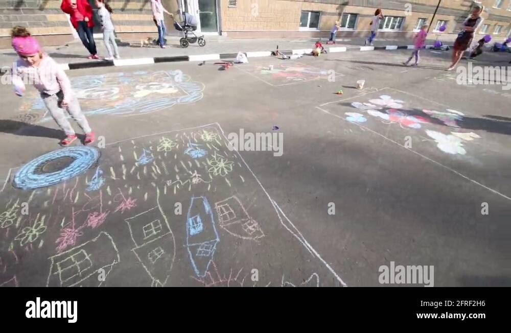 Kids draw on pavement Stock Videos & Footage - HD and 4K Video Clips ...