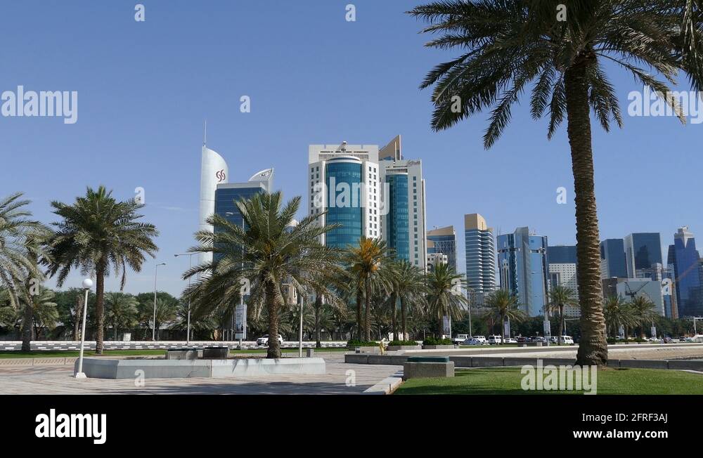 Corniche waterfront promenade in doha Stock Videos & Footage - HD and ...