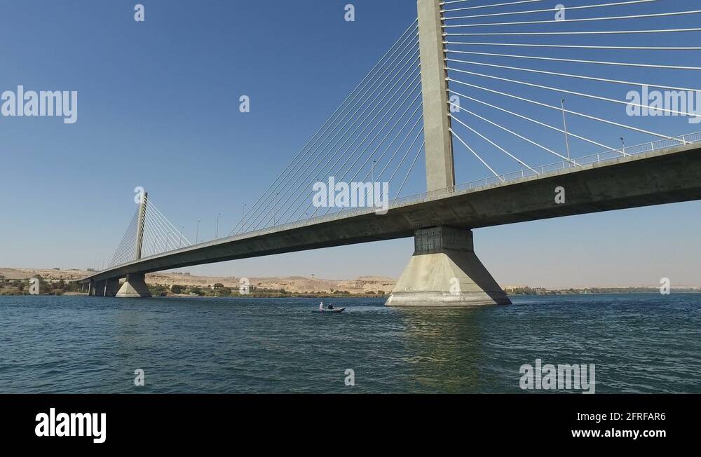 Aswan bridge over Nile river Stock Video Footage - Alamy
