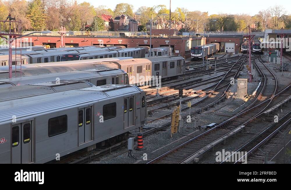 Toronto transit commission TTC subway trains in Davisville yard Stock ...