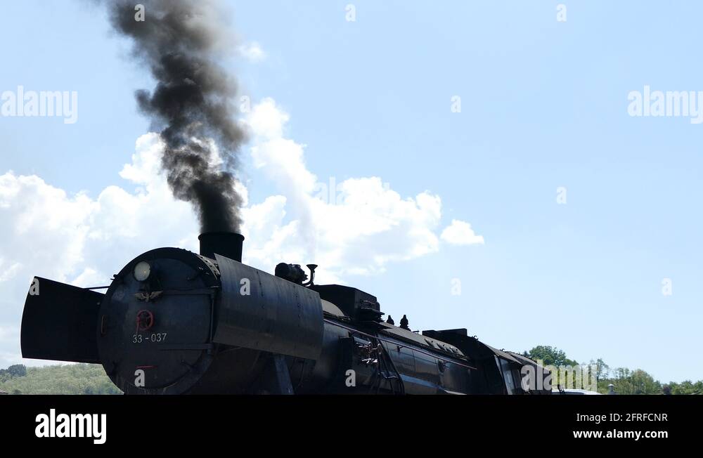 Steam locomotive, tilt down Stock Video Footage - Alamy