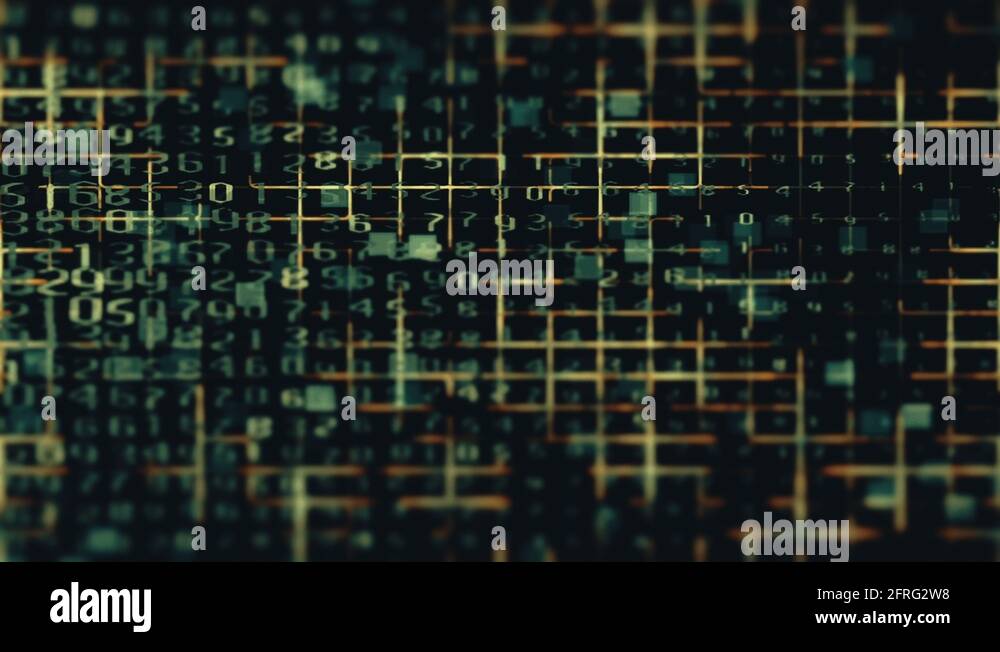 Streaming data, numbers and symbols on a grid - Data Storm 0576 HD, 4K ...