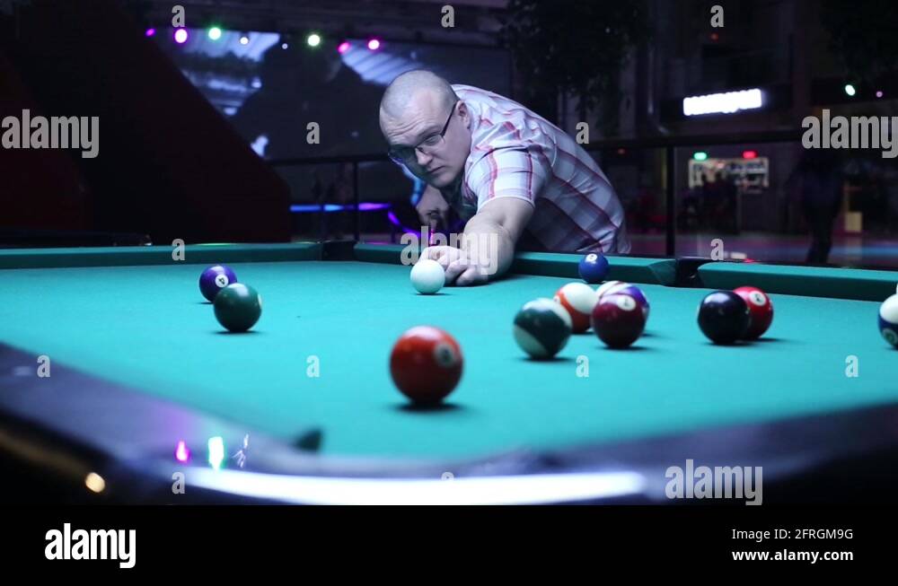 Man Gets The Ball In The Pocket Billiards Pool Stock Video Footage - Alamy
