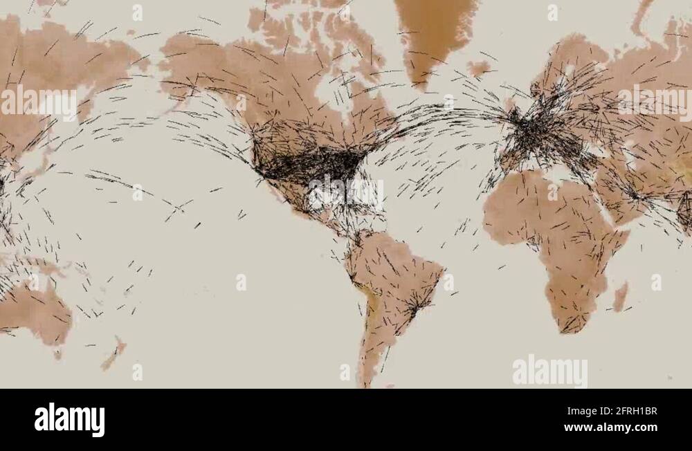 Global Map of Air Traffic Stock Video Footage - Alamy