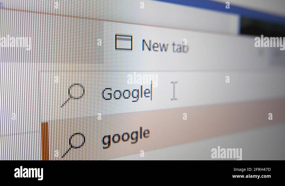 4K GOOGLE Typed in Web Search Bar Stock Video Footage - Alamy