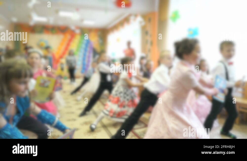 Children dancing, singing songs at a kindergarten Stock Video Footage ...