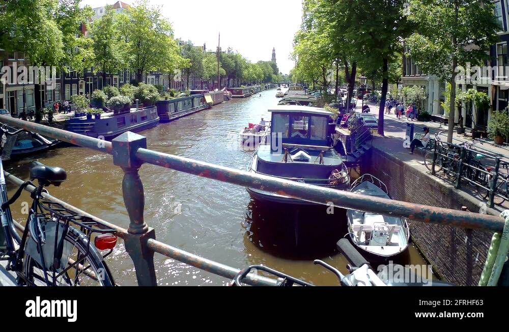 Dutch canal boats traditional architecture Stock Videos & Footage - HD ...
