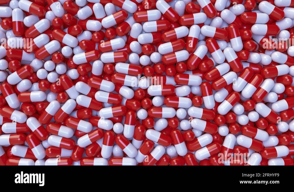 Falling Pill Capsules Pilling and Building up a Wall, 4k 3d Animation ...