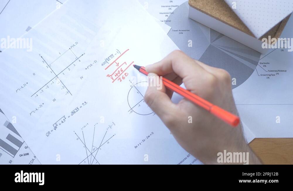 4K Maths Problem Solving - Desk Top View Stock Video Footage - Alamy
