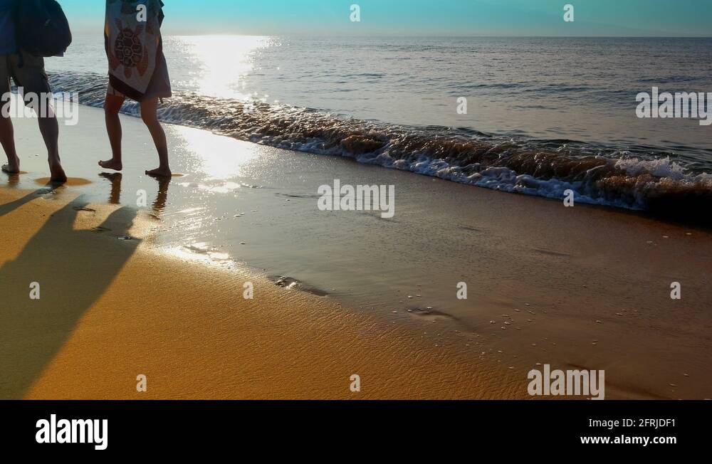 4K Seamless Loop, Tropical Beach Sand, Foot Prints as People Walk ...