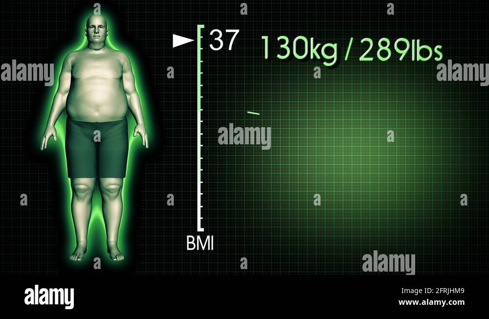 4K Simulation of a Obese Man Loosing Body Weight and BMI Index v2 1 ...