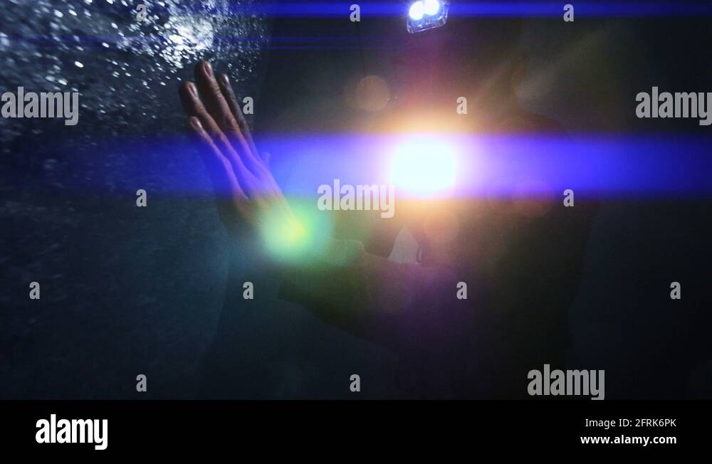 scientist researcher discovering ice glacier cave tunnel holding ...