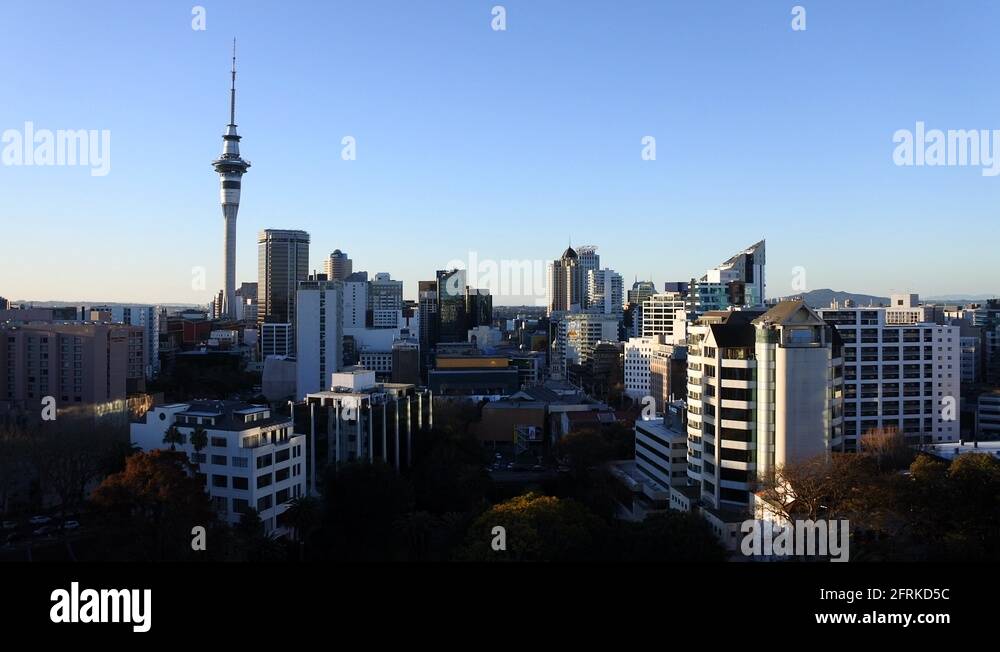 Auckland skyline at sunset Stock Videos & Footage - HD and 4K Video ...
