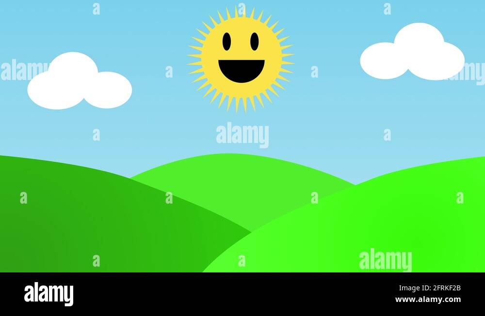 cute cartoon summer animation background loop with smiley face Stock ...