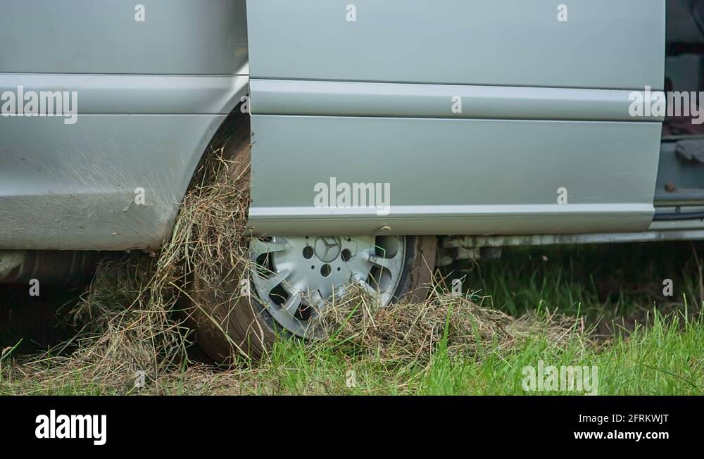 Van is trying to move but it looks like it is stuck Stock Video Footage ...