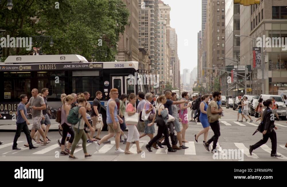 crowded street packed with people. urban city lifestyle scene Stock ...