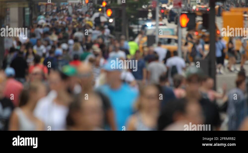 Crowd of commuter people walking street sidewalk Stock Video Footage ...