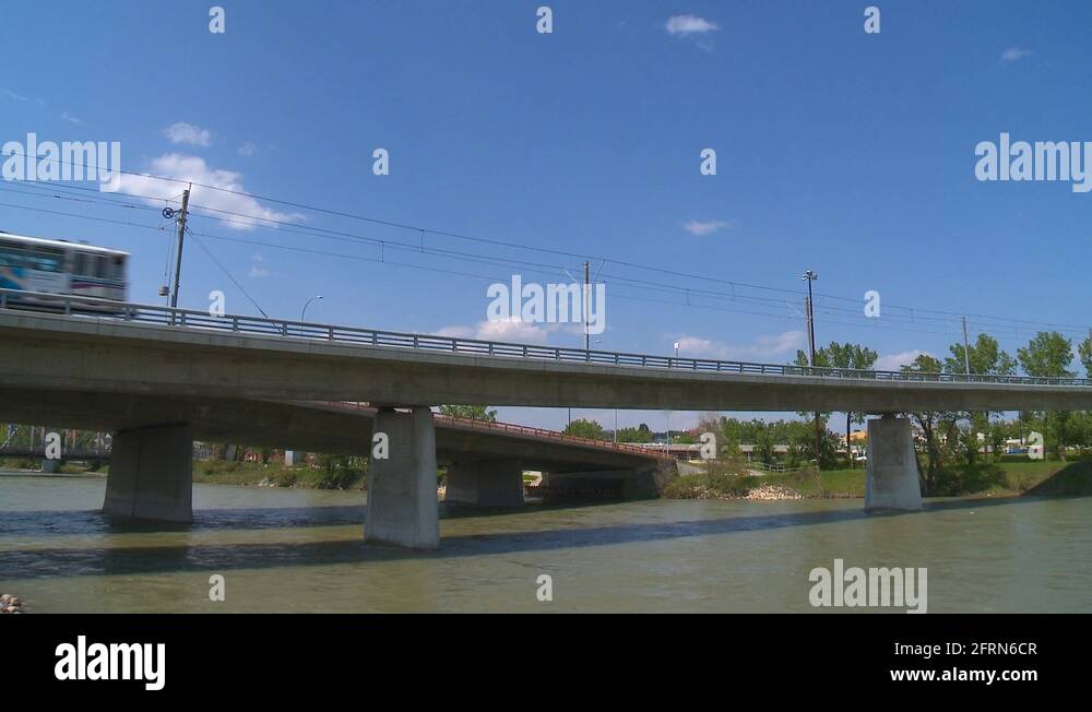 LRT bridge river and traffic, #1 Stock Video Footage - Alamy