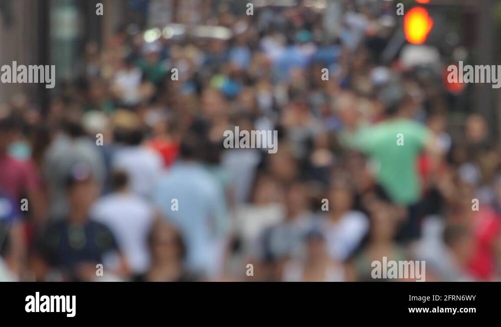 Crowd of commuter people walking street sidewalk timelapse Stock Video ...