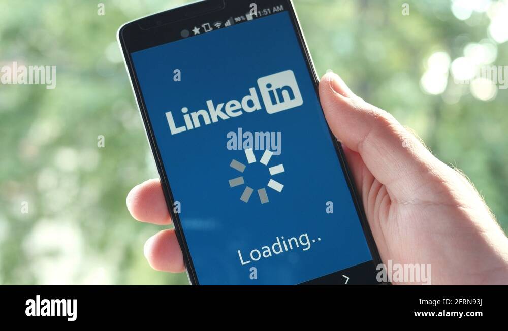 4K Linkedin app on Smartphone Loading Screen - Social Media Stock Video ...