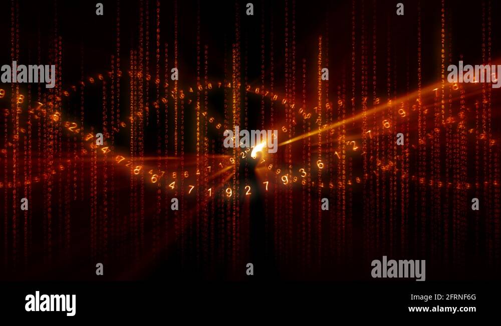 Flowing matrix like background animation with flying numbers Stock ...