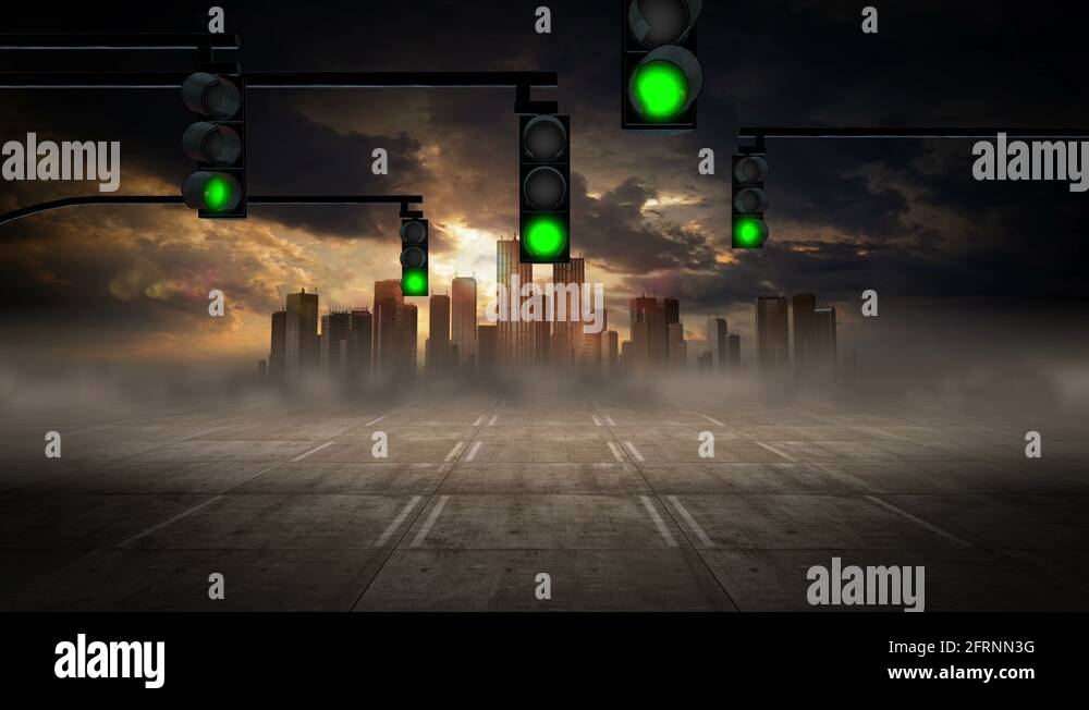 Traffic lights in the polluted city Stock Video Footage - Alamy