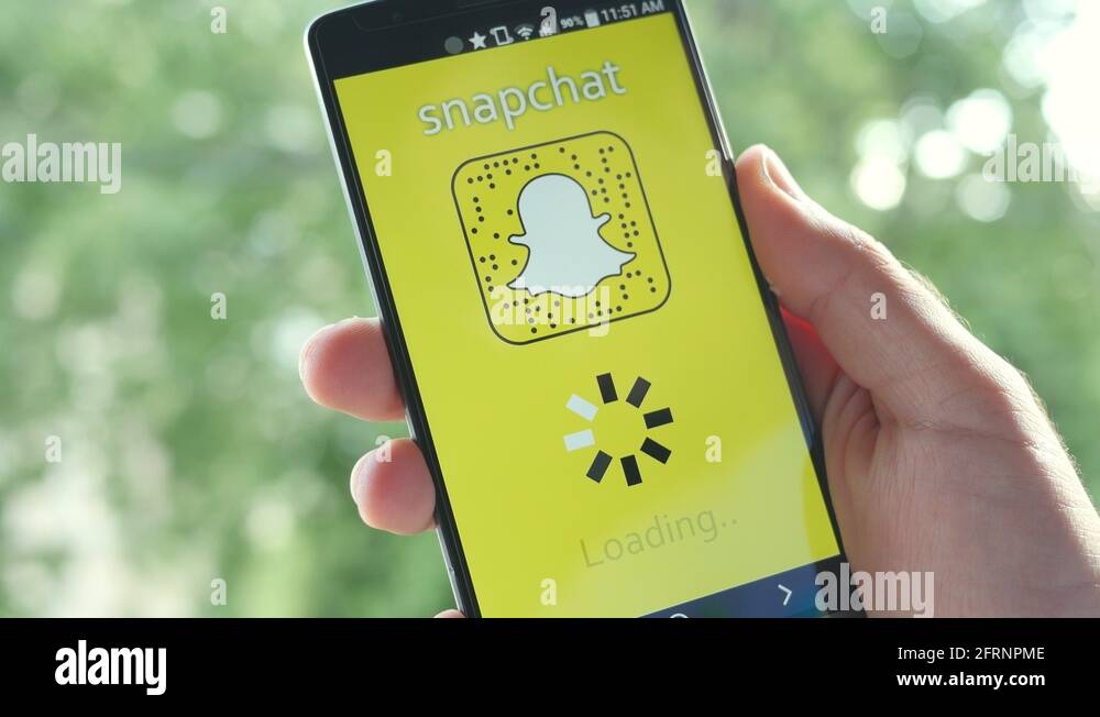 4K Snapchat app on Smartphone Loading Screen - Social Media Stock Video ...