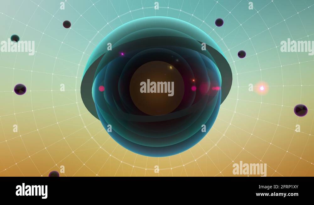 Abstract Cross Section Of Multiple Spheres With Particle Effects Stock ...