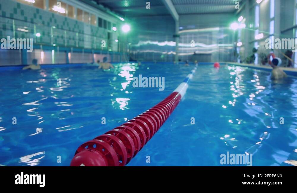 Plastic lanes in swimming pool. Lanes of competition swimming pool ...