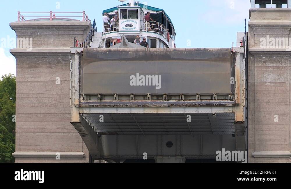 Historic worlds tallest lift lock in Peterborough Canada exterior Stock ...