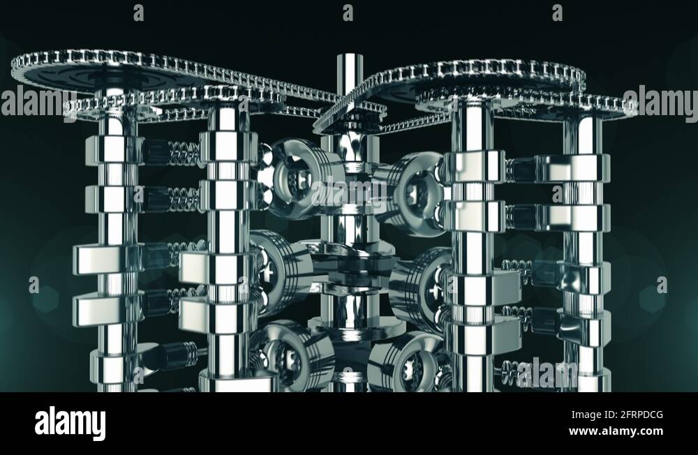 3D animation of a working V8 engine with lens flare Stock Video Footage ...