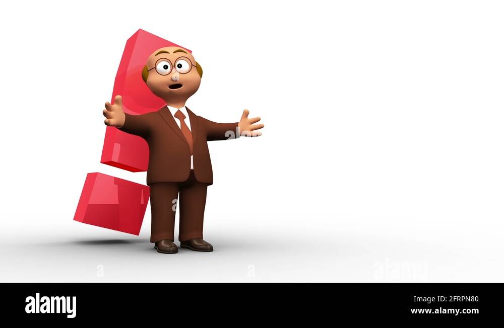 Cartoon emoticon exclamation mark character Stock Videos & Footage - HD ...