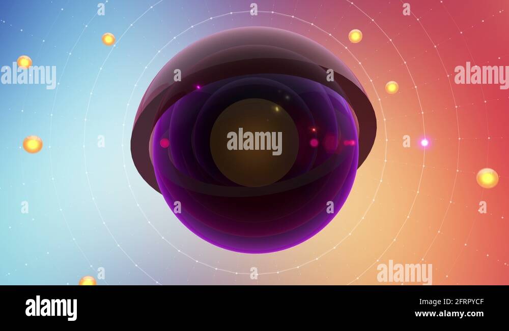 Abstract Cross Section Of Multiple Spheres With Particle Effects Stock ...