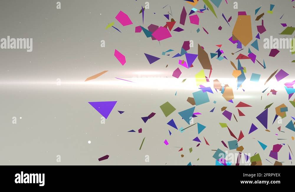 Shattering Colorful 3D Shapes With Slow Motion Animation Stock Video ...