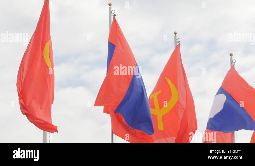Lao flag and communist flag Stock Videos & Footage - HD and 4K Video ...