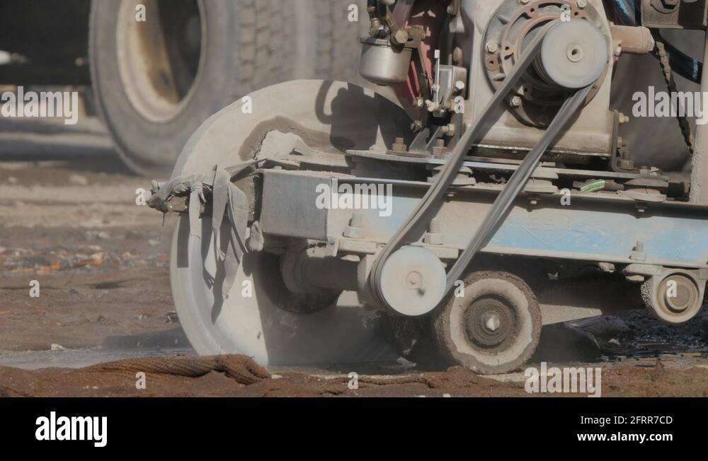 Asphalt cutter on street,Indore,India Stock Video Footage - Alamy