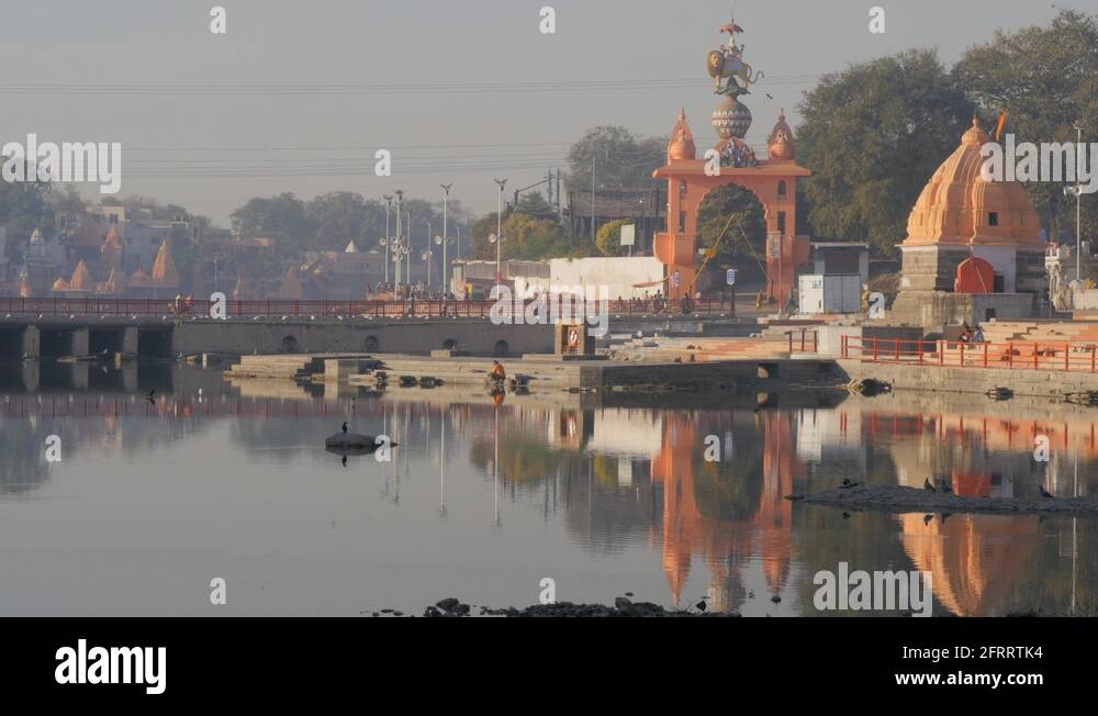 Ram Ghat with temples,Ujjain,India Stock Video Footage - Alamy