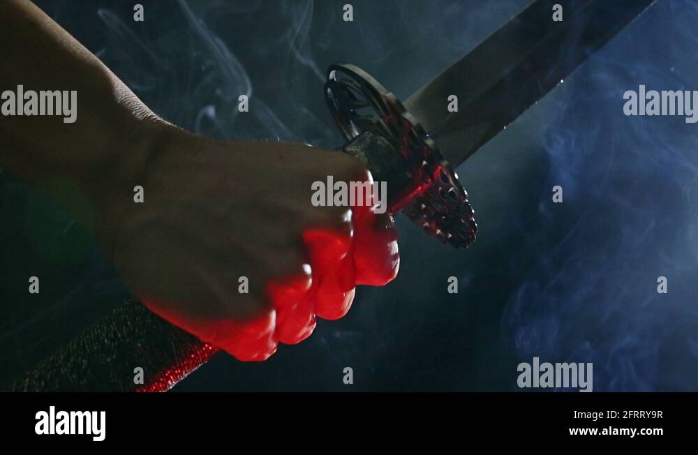 Japanese katana sword. Blade close-up Stock Video Footage - Alamy