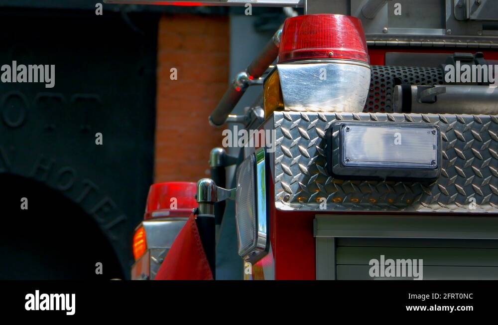 4K Fire Truck Red Light, Emergency Response, Rescue Symbol Stock Video ...