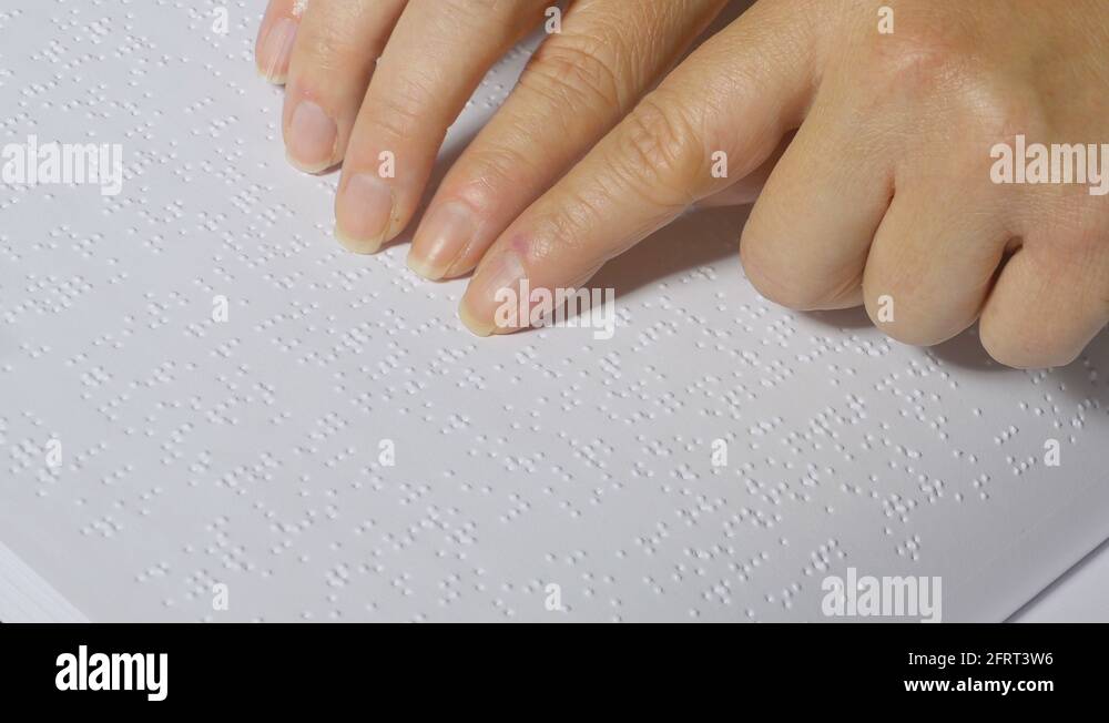 Female Hands Reading Braille Language On Open Book Stock Video Footage ...