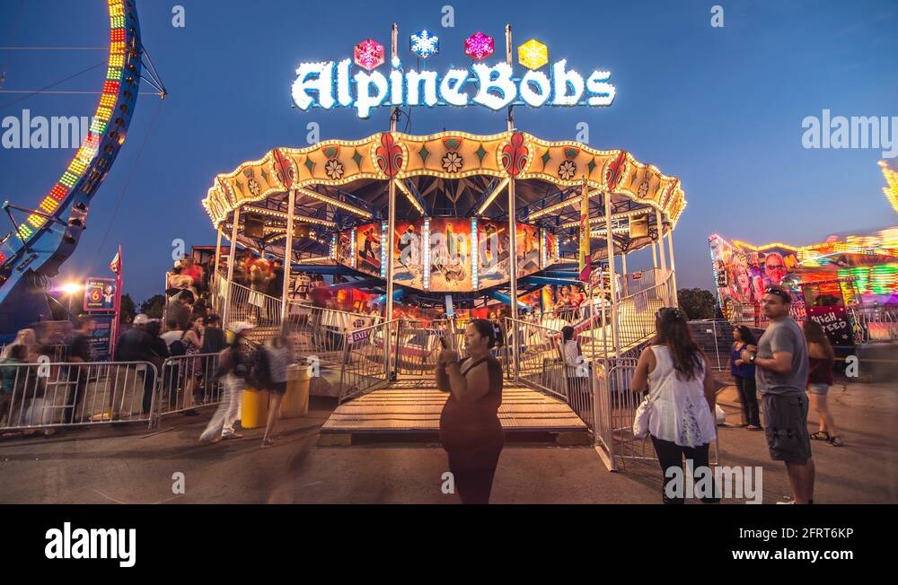 Toronto CNE The Ex Sunset Fair Crowds Rides Games Festival Alpine Bobs ...