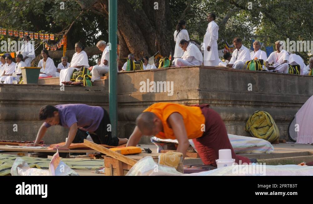 Tibetan monks doing prostrate prayer,BodhGaya,Mahabodhi Temple Complex ...