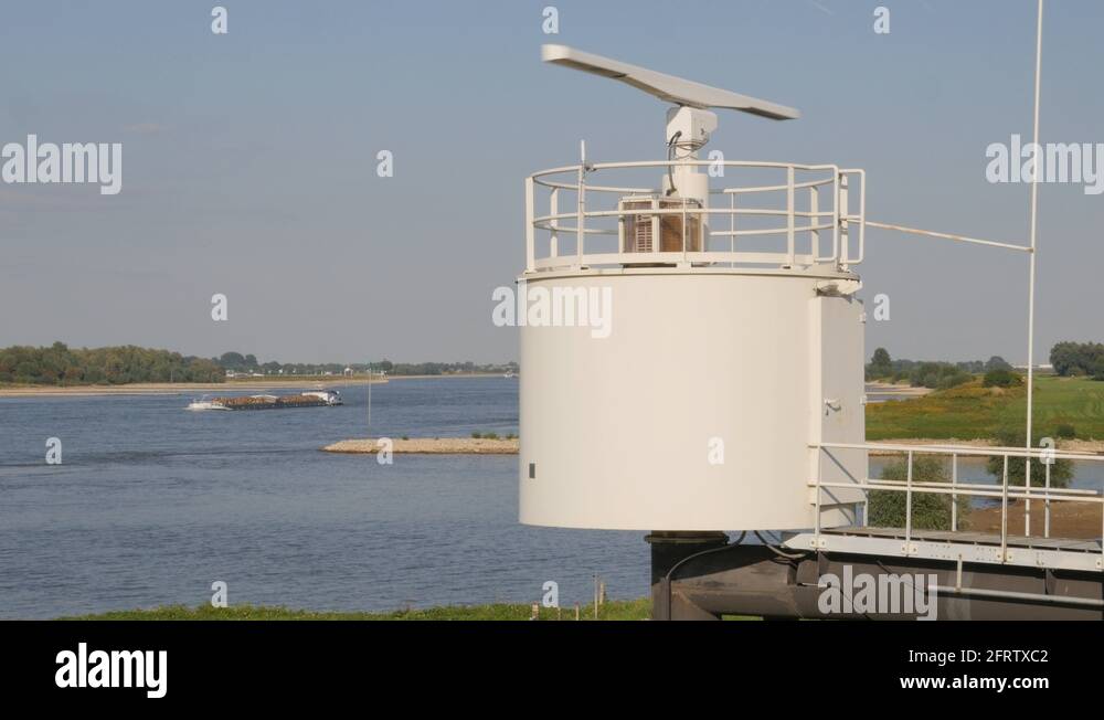 Unmanned Radar along Waal river,Boven Leeuwen,Netherlands Stock Video ...