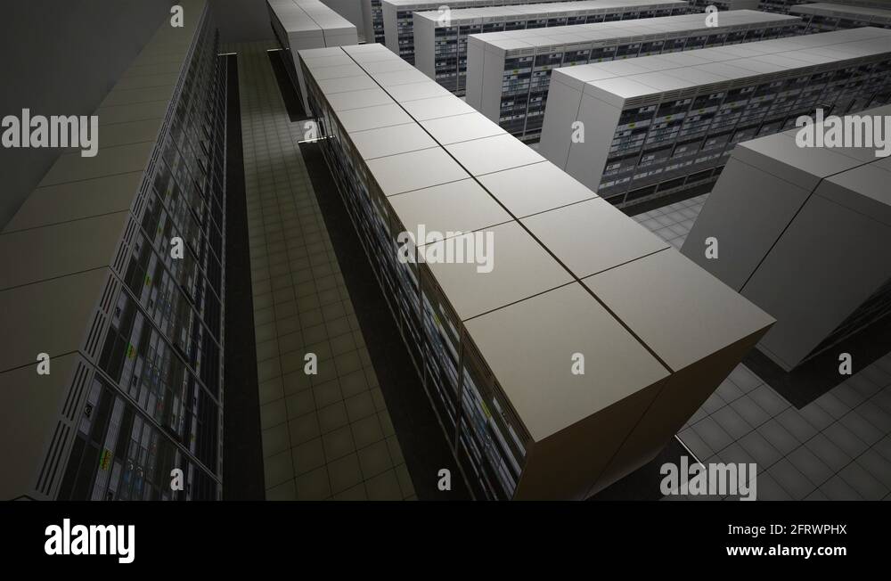 4K Data Center Server Room 3D Animation 5 Stock Video Footage - Alamy