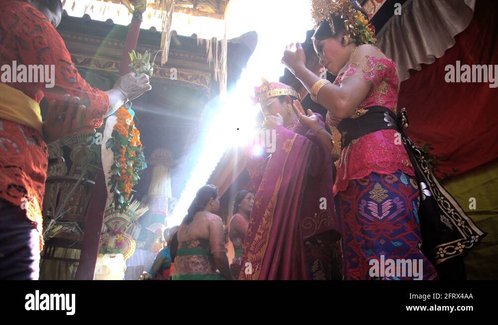 Bali - Wedding Balinese style traditional bride and groom Stock Video ...