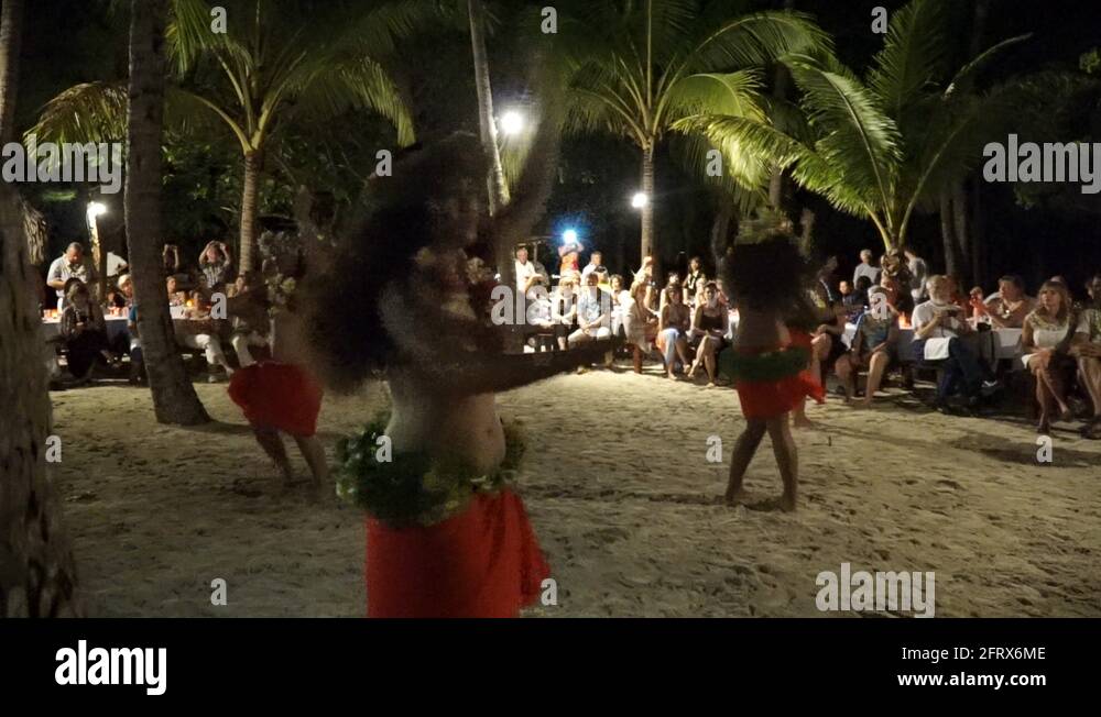 Polynesian cultural music and dance performance on Bora Bora Island ...