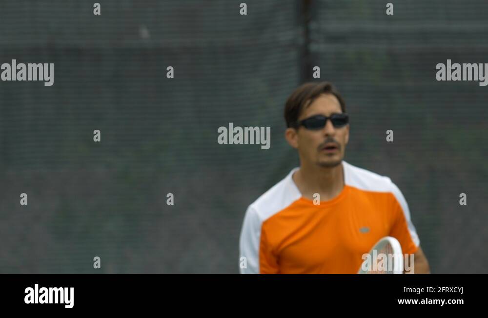 Tennis player practicing his return stance Stock Video Footage - Alamy